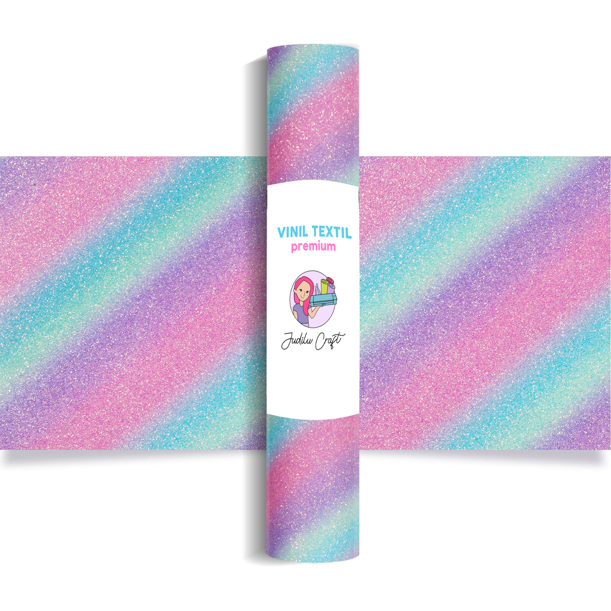 Vinil Textil Premium Rainbow Glitter