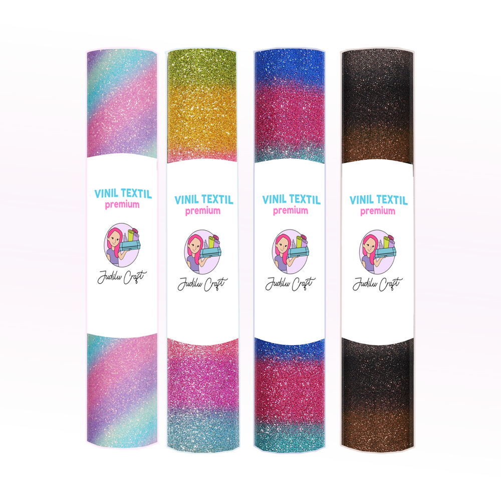 Vinil Textil Premium Rainbow Glitter