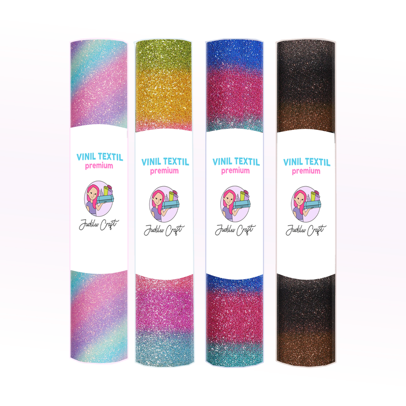 Vinil Textil Premium Rainbow Glitter